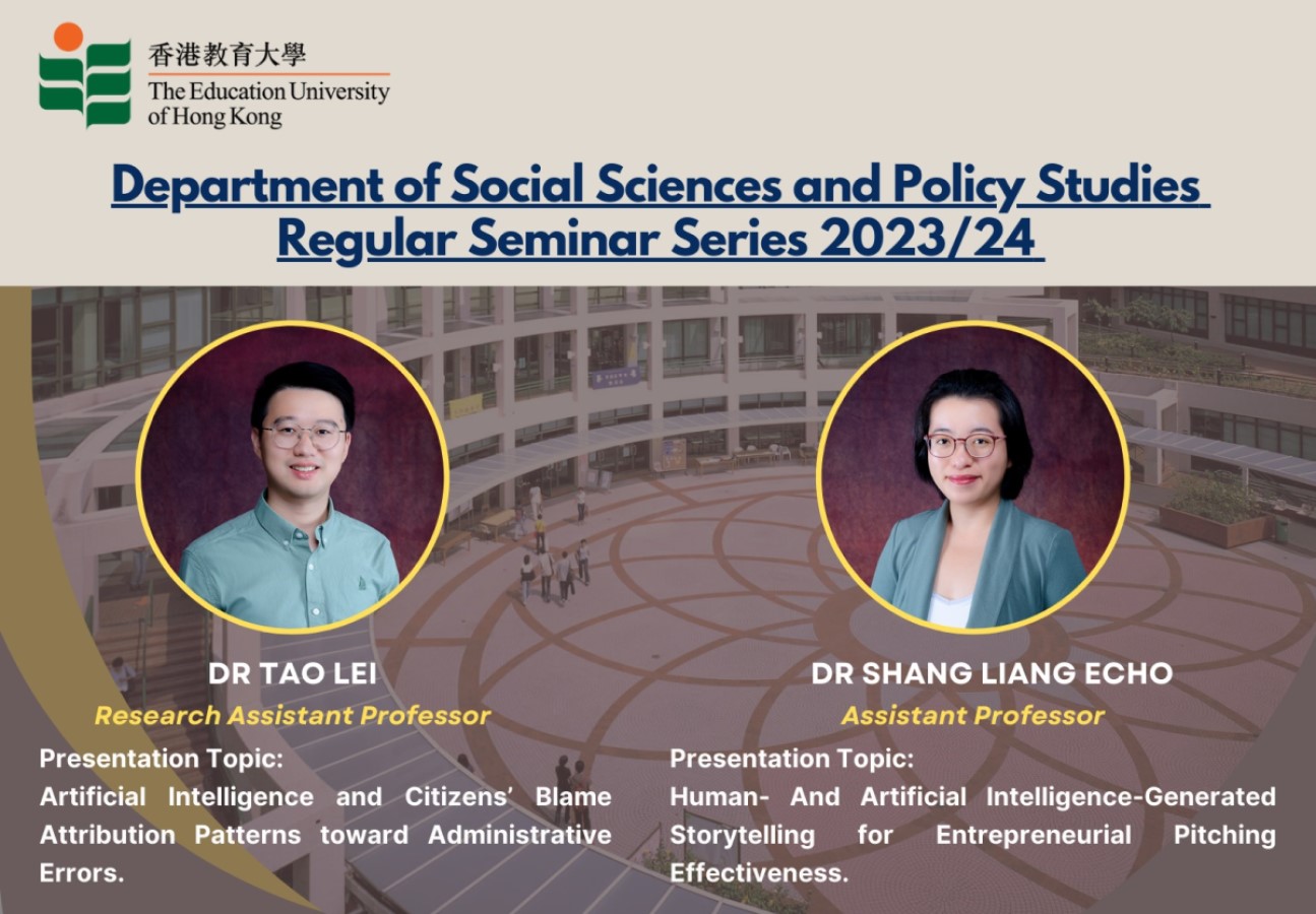 Department of Social Sciences and Policy Studies Regular Seminar Series 2023-2024 - March ...